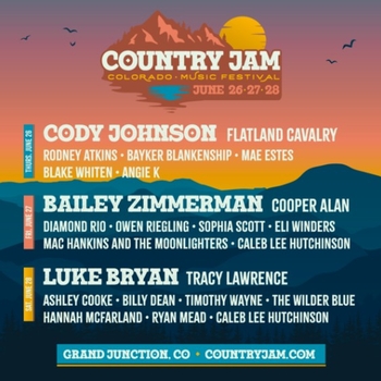 Country Jam - Cody Johnson, Bailey Zimmerman and Luke Bryan - Mack, CO ...